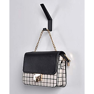 VOROMADU Coat Hooks Wall Mounted Towel Hook Heavy Duty Aluminum Double Robe Hanger for Bathroom Kitchen Office Farmhouse 2 Pack Anodized (Black)