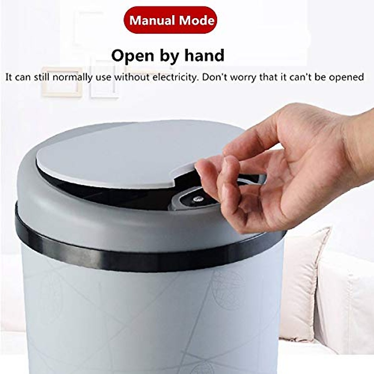 WENLII 11L Intelligent Trash Can Automatic Touchless Induction Motion Sensor Kitchen Wide Opening Sensor Waste Garbage Bin