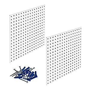 Triton Products LB1-W LocBoard 24x24x9/16-Inch Pegboards, White, 2-Pack