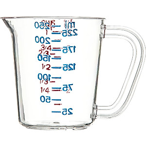 Carlisle FoodService Products 4314107 Commercial Plastic Measuring Cup, 1 Cup, Clear (Pack of 3)