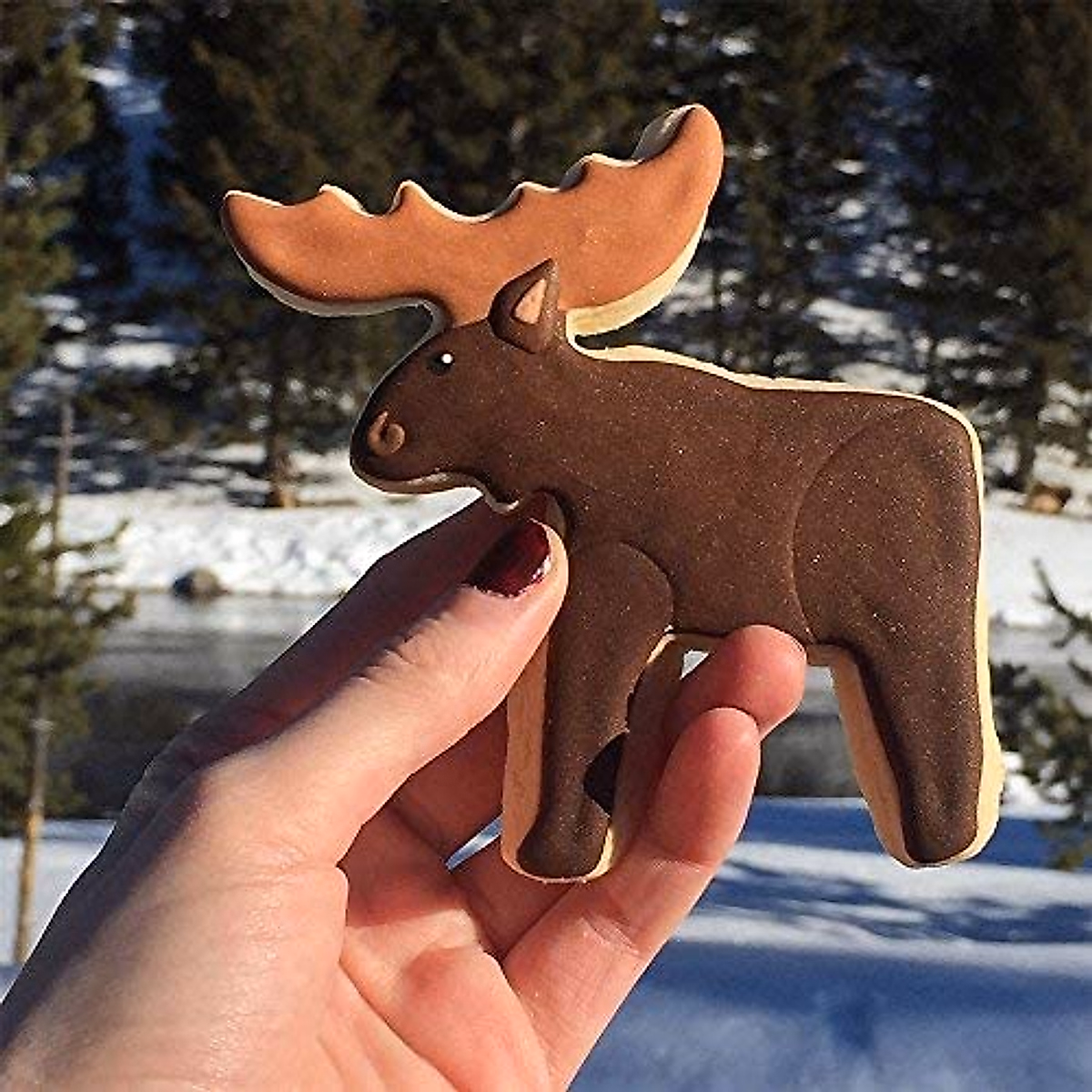 Mountain Wildlife Cookie 2-Pc Cutter Made in USA by Ann Clark, Grizzly Bear and Moose