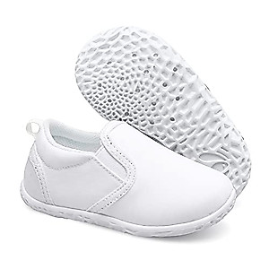 FEETCITY Baby First Walking Shoes Infant Sneakers Boys Girls Anti-Slip Crib Shoes 6-12 Months Infant All White