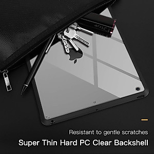 TiMOVO Case for New iPad 9th Generation 2021/8th Gen 2020/7th Gen 2019, Ultra Slim Lightweight Shock Absorbant Flexible TPU Air-Pillow Edge Protective Clear Case for iPad 10.2" case, Black