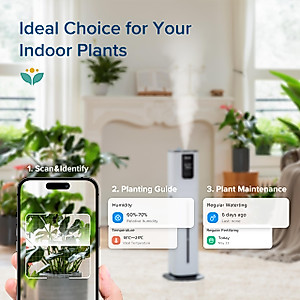 LEVOIT OasisMist 1000S (10L) Smart Humidifier for Home Large Room Bedroom, Last 100 Hours Suitable for Indoor Plant, Cover up to 600ft², Easy Top Fill, Remoter & Voice Control, Auto Mode, Quiet, White