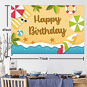 Hawaiian Aloha Party Decorations Happy Birthday Beach Theme Party Decorations Backdrop Summer Luau Beach Party Decorations Summer Banner Surfboard Party Decorations Tropical Tiki Theme Party Supplies