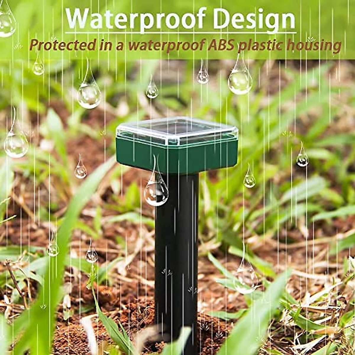 Mole Repellent Solar Powered 10 Pack Snake Repellent Squirrel Gopher Repellent IP44 Waterproof Ultrasonic Rodent Repellent and Deterrent Mole Trap Killer for Your Yard,Farm,Garden