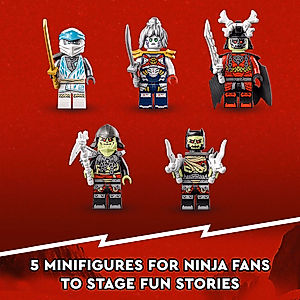 LEGO NINJAGO Zane’s Ice Dragon Creature 71786, 2in1 Dragon Toy to Action Figure Warrior, Model Building Kit, Construction Set for Kids with 5 Minifigures