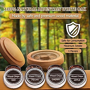 ROWSROY Cocktail Smoker Kit, Old Fashioned Smoker Cocktail Kit for Drinks, Bourbon Smoker Lover, 4 Flavor Wood Chips for Whiskey and Bourbon with Torch (Excludes Butane) Holiday gift, Gifts for Men