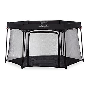 Dream On Me Onyx Playpen in Black, Baby Playpen, Portable and Lightweight, Playpen for Babies and Toddler - Comes with A Comfortable Padded Floor