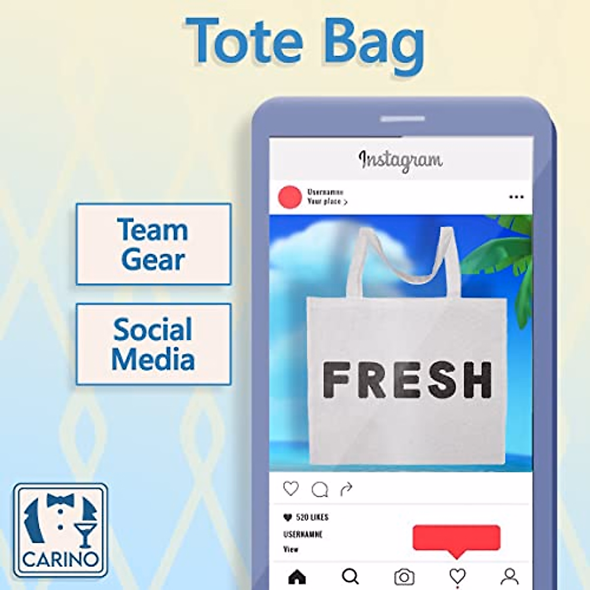 FC Carino Luke Mitchell - A Nice Graphic Cotton Canvas Tote Bag FCA #FCAG741176