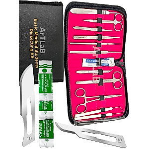 Dissecting German Kit Of 12 Pcs Scissors Forceps Probe Blades Needle Etc Cynamed