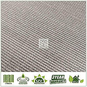 ColourTree 5' x 12' Grey Fence Screen Privacy Screen - Commercial Grade 170 GSM - Heavy Duty - 3 Years Warranty - Cable Zip Ties Included