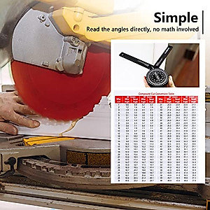 Smolder Miter Saw Protractor, 7.3” Aluminum Angle Finder for Woodworking Metalworking and All Building Trades (Protractor with Laser Engraved)