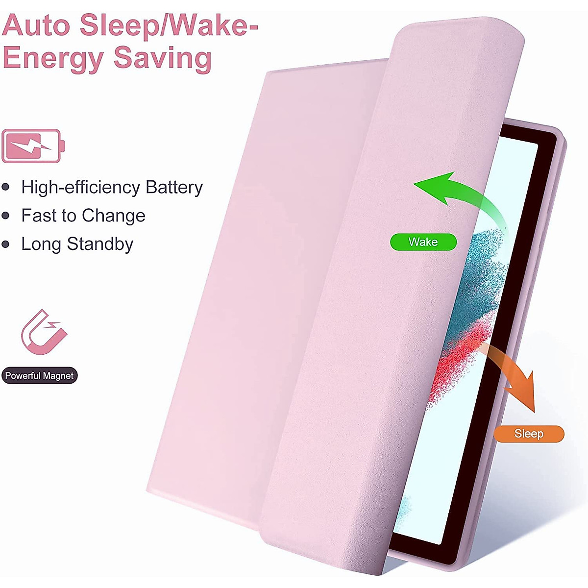 Lrufodya Galaxy Tab A8 10.5 Inch 2022 Case with Keyboard, Candy Colors Detachable Wireless Keyboard with Slim Cover for Galaxy Tab A8 SM-X200 SM-X205 (Pink)