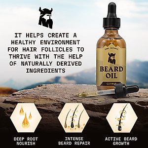 Striking Viking Scented Beard Oil Conditioner for Men (Large 2 oz.) - Naturally Derived Formula with Tea Tree, Argan and Jojoba Oils with Citrus Scent - Softens, Smooths & Strengthens Beard Growth