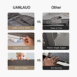 UANLAUO Baby Playpen, Sturdy Playpen for Babies and Toddlers, Safety Baby Play Yards, Easy Assembly Large Baby Playpen for Babies, Anti-Collision BPA-Free Breathable Mesh Play Pen, 59in X 59in (Gray)