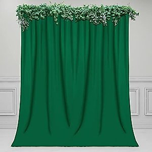 PureFit Green Backdrop Curtains for Parties, Birthday, Photoshoot, Wedding, Pooja – Non Reflective Background Curtains for Decoration, Velvety Soft Long Drapes, 5×10 ft, Set of 2 Panels