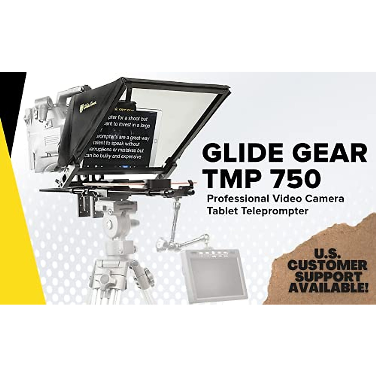 Glide Gear TMP 750 17" Professional Video Camera Tablet Teleprompter 70/30 Beam Splitting Glass with Hard Protective Carry Case