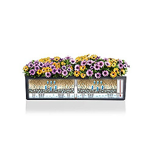 Lechuza 15680 Balconera Color 80 Garden Indoor and Outdoor Use, White Matte Self Watering Planter