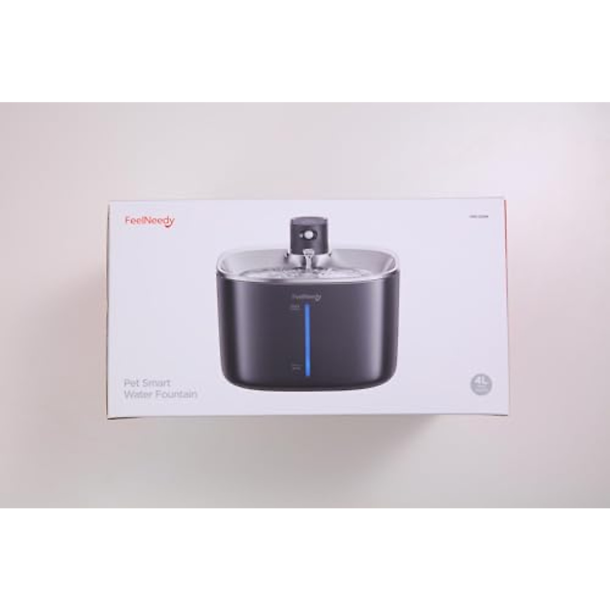 FEELNEEDY Cat Water Fountain Battery Operated, 4L/135 fl oz Pet Water Fountain for Cats and Dog with Motion Sensor, Wireless Ultra Quiet Cat Drinking Fountain with 2 Filters (Black YPD-C004P)