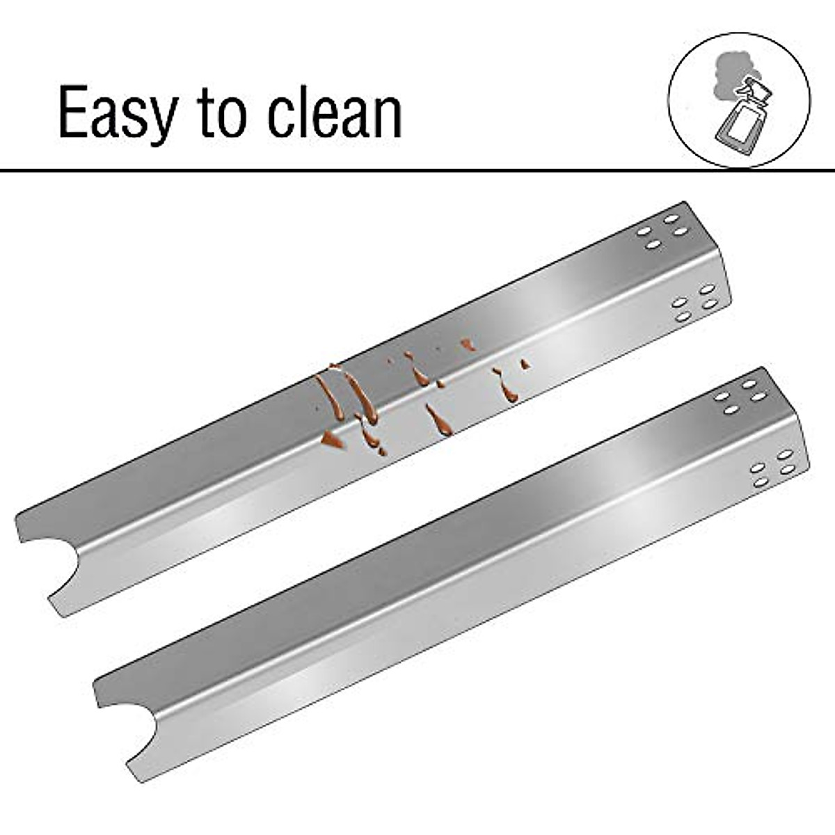 Kalomo Stainless Steel Grill Heat Plates Shield Heat Tent Burner Cover Flame Tamer Flavorizer Bar, BBQ Gas Grill Replacement Parts Heavy Duty for Brinkmann 810-6680-S, 15.0625 x 2.3125 inch, 6-Pack