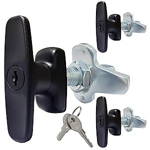evan T Handle Latch Lock, Zinc Alloy T Handle Cabinet Lock with Keys, Truck Topper Lock, T Handle Latches for Cabinet, Truck, Camper Shell, Storage, Toolbox, Pickup, Garage, Trailer,3 Pack