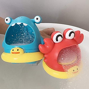 NUOBESTY 2pcs Bubble Bathtub Toys Crab Bubble Maker Shower Bath Time Toddler Bubble Blower Toy Infant Children Happy Tub Time