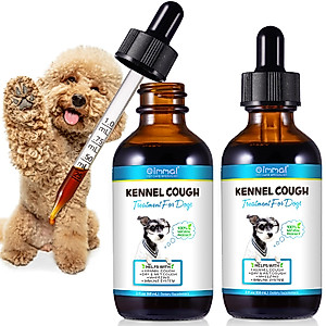 Kennel Cough for Dogs, 60ml Dog Cough, Herbal Drops for All Breeds & Sizes, Supplement for Dogs Itch, 2 Pack