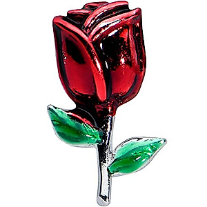 Body Candy Womens 16G Stainless Steel Red Rose Flower Labret Monroe Lip Ring Tragus Cartilage Stud 5/16"