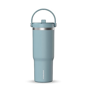 Hydrapeak Nomad 32 oz Tumbler with Handle and Straw Lid, Leakproof, Double Insulated, 32oz Cup, Stainless Steel | Agave Blue