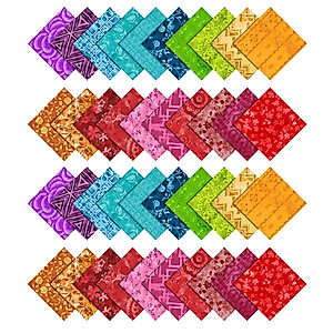 Soimoi Batik Print Precut 10-inch Cotton Fabric Quilting Squares Charm Pack DIY Patchwork Sewing Craft