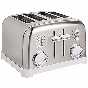 Cuisinart CPT-180WP1 4-Slice Metal Classic Toaster, White/Stainless Steel