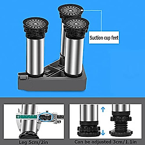 Fridge Stand with 4 Strong Feet Dryer Stand- Refrigerator Stand Height 3.9/5.9/7.8in Adjustable 1.1in Length/width 17.7-25.5in Washer Pedestal Dishwasher Base Stand (5.9inch,gray)