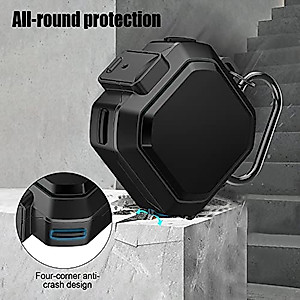 leChivée for Samsung Galaxy Buds2 Pro Case Buds Pro Case Buds 2 Case Galaxy Buds Live Case with Security Lock Heavy Duty Shockproof Protective Case Cover with Carabiner for Samsung Earbuds Case