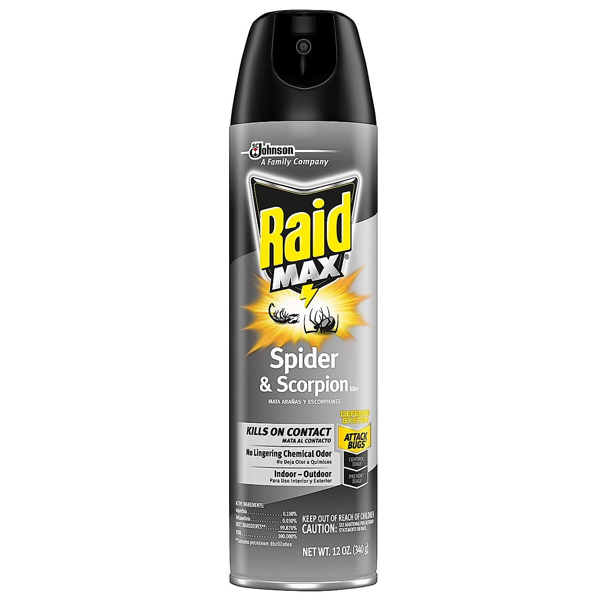 Raid Spider and Scorpion Killer, Kills spiders, scorpions, roaches, ants, Waterbugs, earwigs, 12 Oz