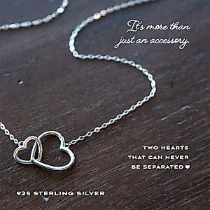 EFYTAL Mom Gifts, 925 Sterling Silver Interlocking Hearts Necklace for Mother & Daughter, Mom Necklaces for Women, Best Birthday Gift Ideas, Pendant Mother's Day Jewelry For Her, Mothers Day