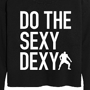 Instant Message - Do The Sexy Dexy - Juniors Cropped Crew Neck Sweatshirt - Size Medium Black