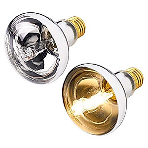 100W Reptile Heat Lamp Full Spectrum UVA Basking Spot Lamp Soft White Light Sun Lamp for Reptile and Amphibians,Tortoise Lizard,Bearded Dragon,Snake,2 Pack