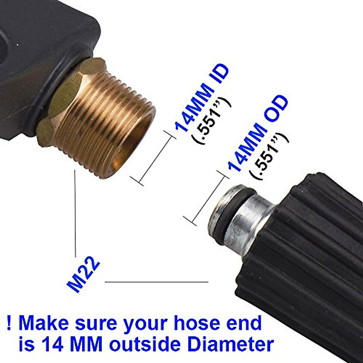 DUSICHIN DUS-220 Short Wand High Pressure Washer Handle Gun 3000 PSI Max 5 Pressure Power Washer Nozzles Tips