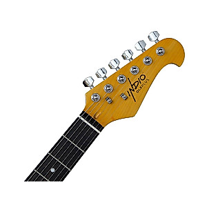 Monoprice Indio Series 6 String Solid-Body Electric Guitar, Right, Cherry Red Burst (610192)