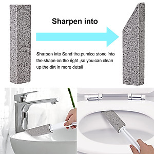 HongWay Toilet Pumice Stone for Cleaning 4 Pack, with Extra Long Handle, Pumice Scouring Pad Pumice Stick Cleaner for Cleaning Toilet, Bathtubs, Kitchen Sink, Grill, Household