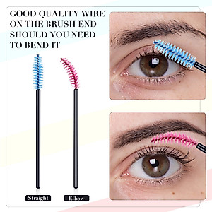1000 Pcs Disposable Eyelash Mascara Brushes Disposable Mascara Wand Mascara Spoolies Eyelash Brush Applicators Disposable Eyebrow Comb for Eye Makeup Lash Extension, 3.86 Inches, 10 Colors