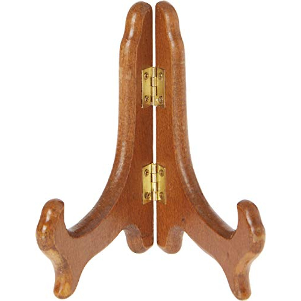 Bard's Hinged Medium Wood Plate Stand, 5" H x 5" W x 3.5" D (For 5" - 7.5" Plates)