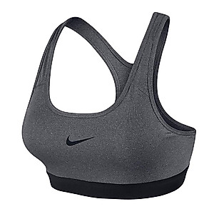 Nike Womens Pro Classic Padded Sports Bra (XX-Large, Carbon Heather/Black/Black)