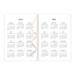 Letts of London Zodiac Academic Weekly/Monthly Planner, August 2023 to July 2024, Week-to-View, Sewn Binding, Multilingual, A5 Size, 8.25" x 5.875", Ivory (C031745-24)
