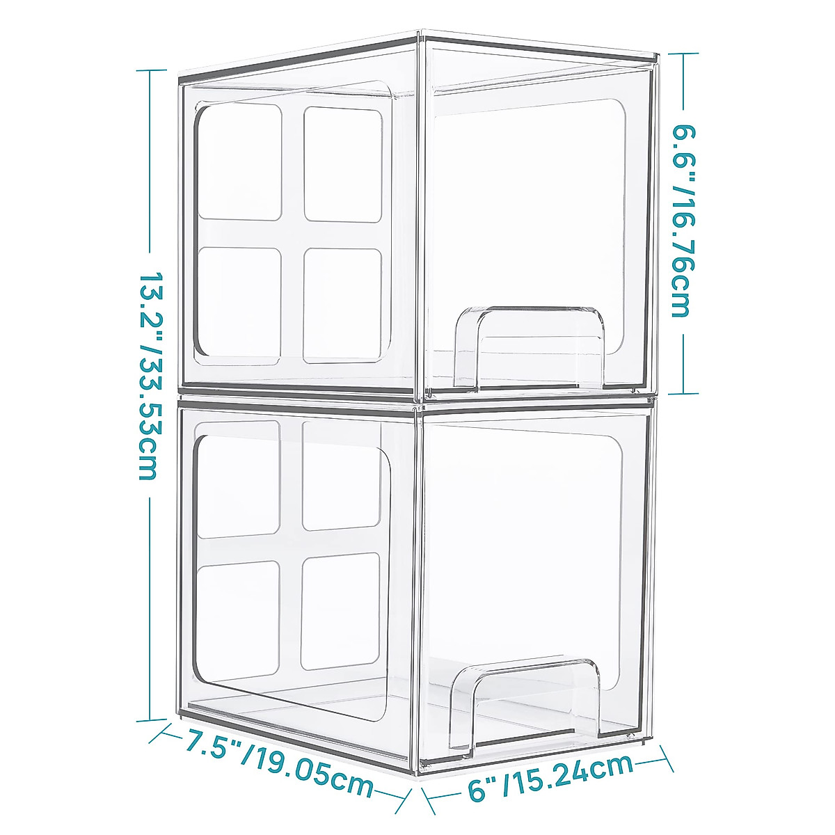 Vtopmart 4 Pack Stackable Makeup Organizer with Jewelry Organizer