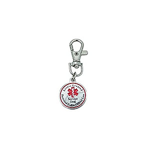 December Pets Service Dog Tag Double Sided Red Medical Alert Symbol Medal for Small Dogs Use for Collars Harness Vest Easy to Switch Pet ID
