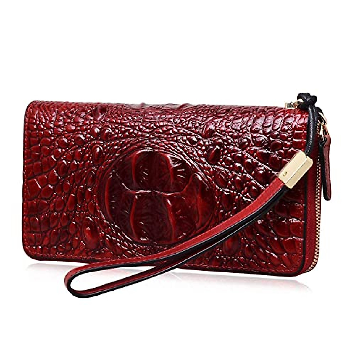 PIJUSHI Embossed Crocodile Handbags for Ladies Designer Purses Top Handle Shoulder Bag Bundle with Wristlet Wallet For Women Crocodile Leather Wallet Ladies Clutch Purses