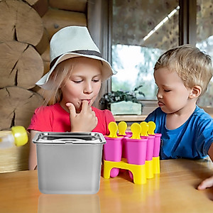 COLLBATH 6.29x6.29x4.72" Stainless Steel Ice Cream Container with Lid Airtight Storage Box for Homemade Ice Cream Yogurt Cold Desserts Easy to Clean