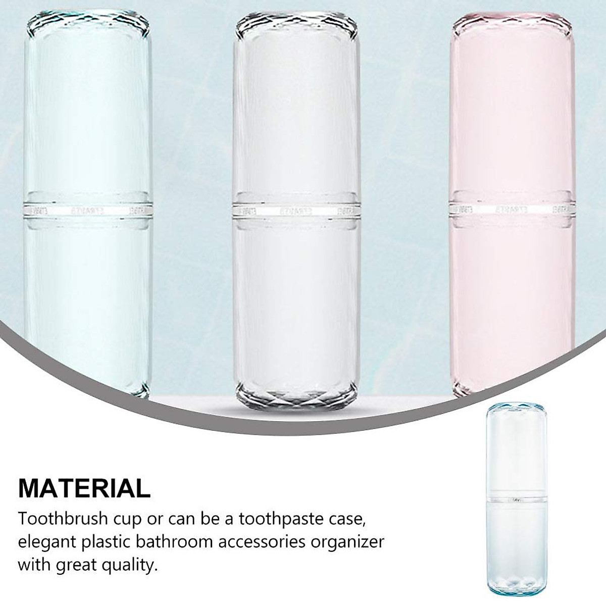 DOITOOL Travel Toothbrush Case Clear Plastic Toothbrush Toothpaste Holder Container Portable Toothbrush Cup Organizer Travel Washing Cup for Camping Travel Business Blue